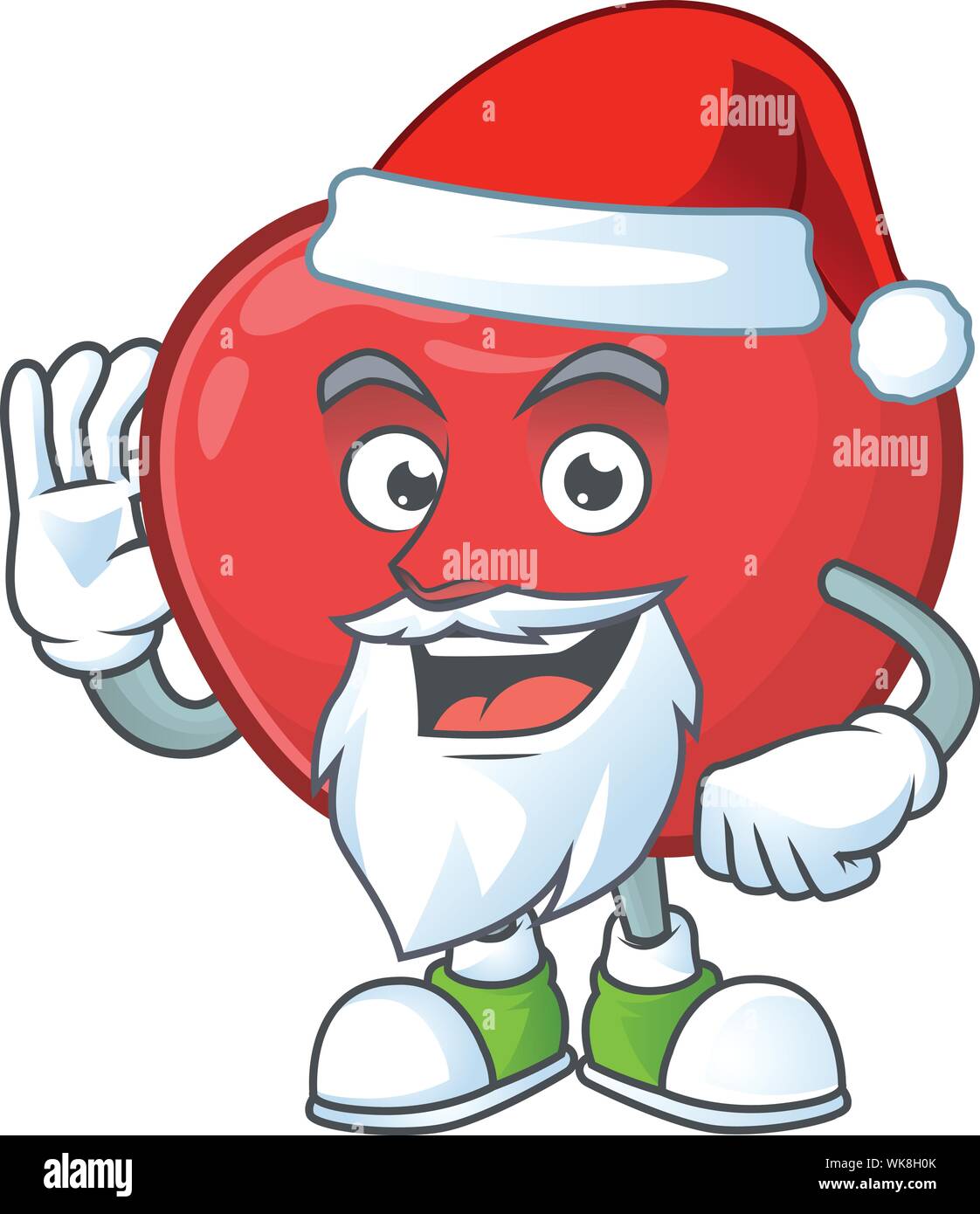 Santa cute apple character mascot with object cartoon vector ...