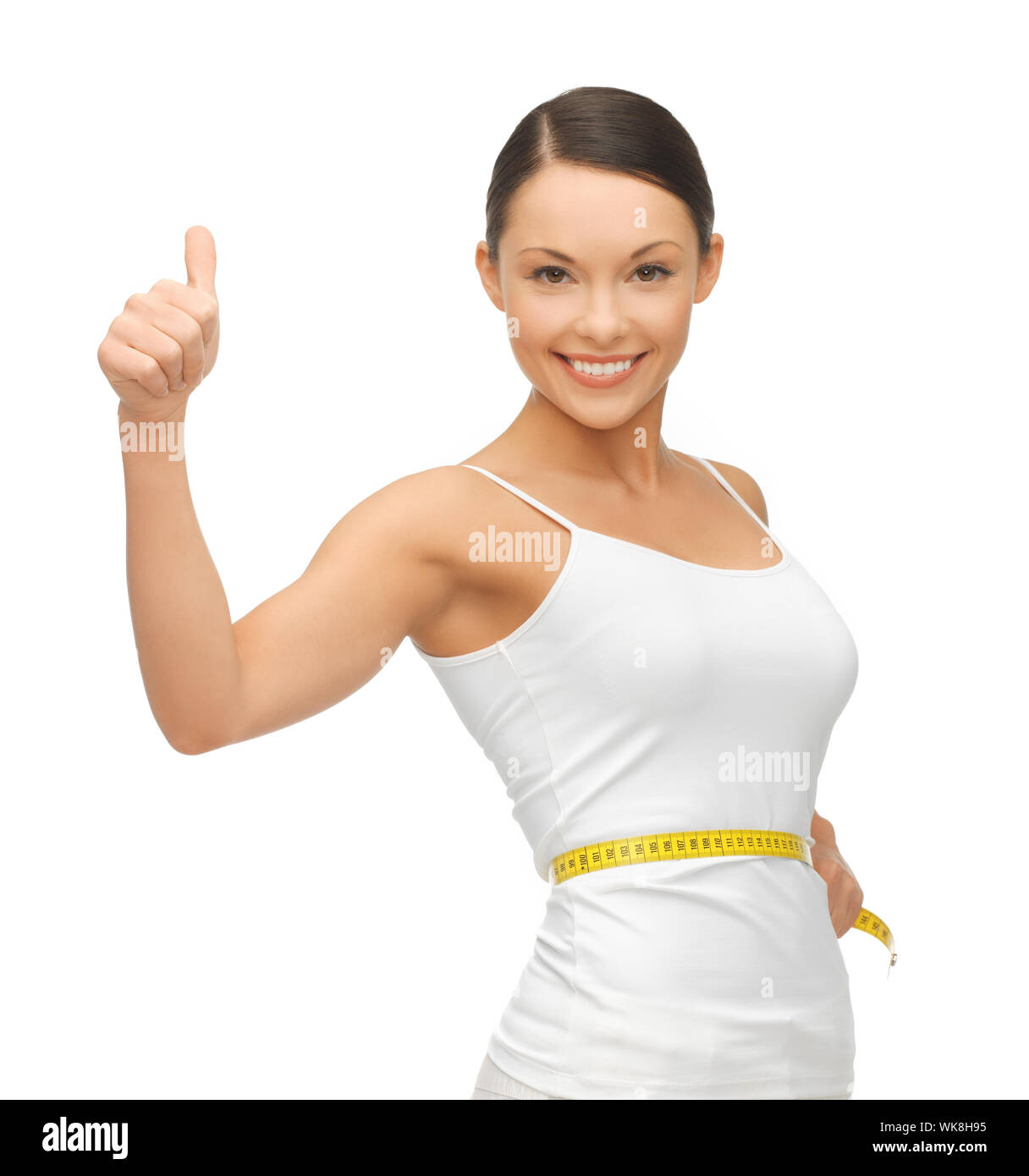 picture of beautiful woman with measuring tape Stock Photo - Alamy