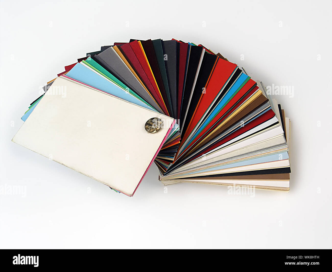 Colored samples of different papers on white background Stock Photo - Alamy