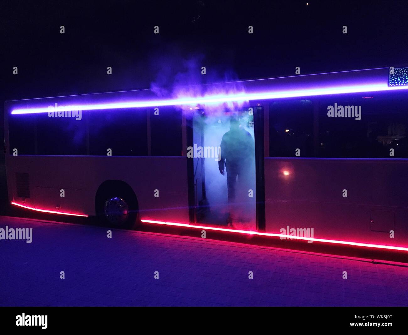 Bus Night Person High Resolution Stock Photography and Images - Alamy