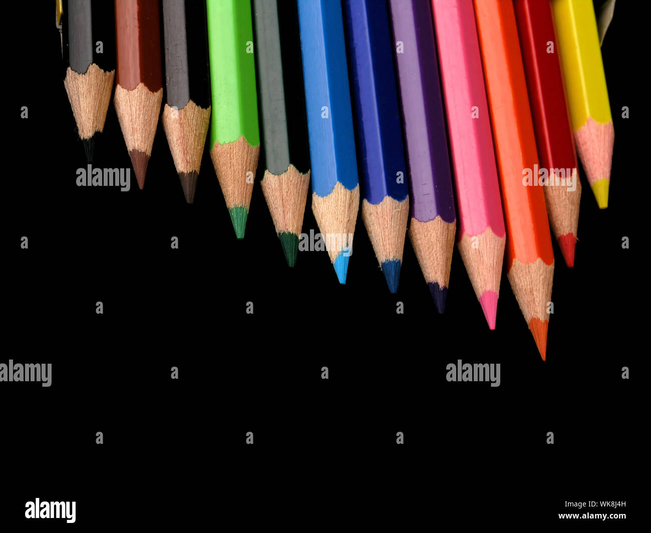 Colored Pencils in a Row Stock Photo - Alamy