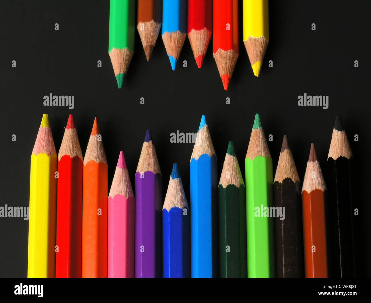 Colored Pencils in a Row Stock Photo - Alamy