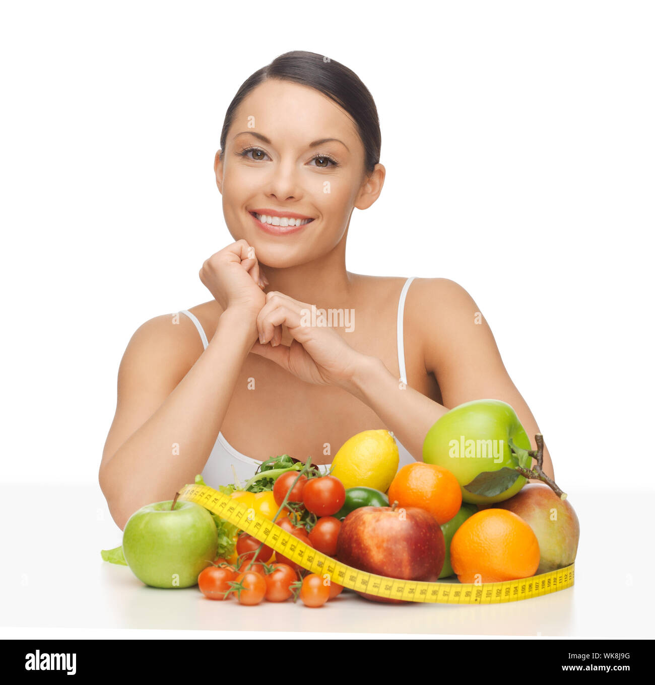 picture of beautiful woman with fruits and vegetables Stock Photo - Alamy