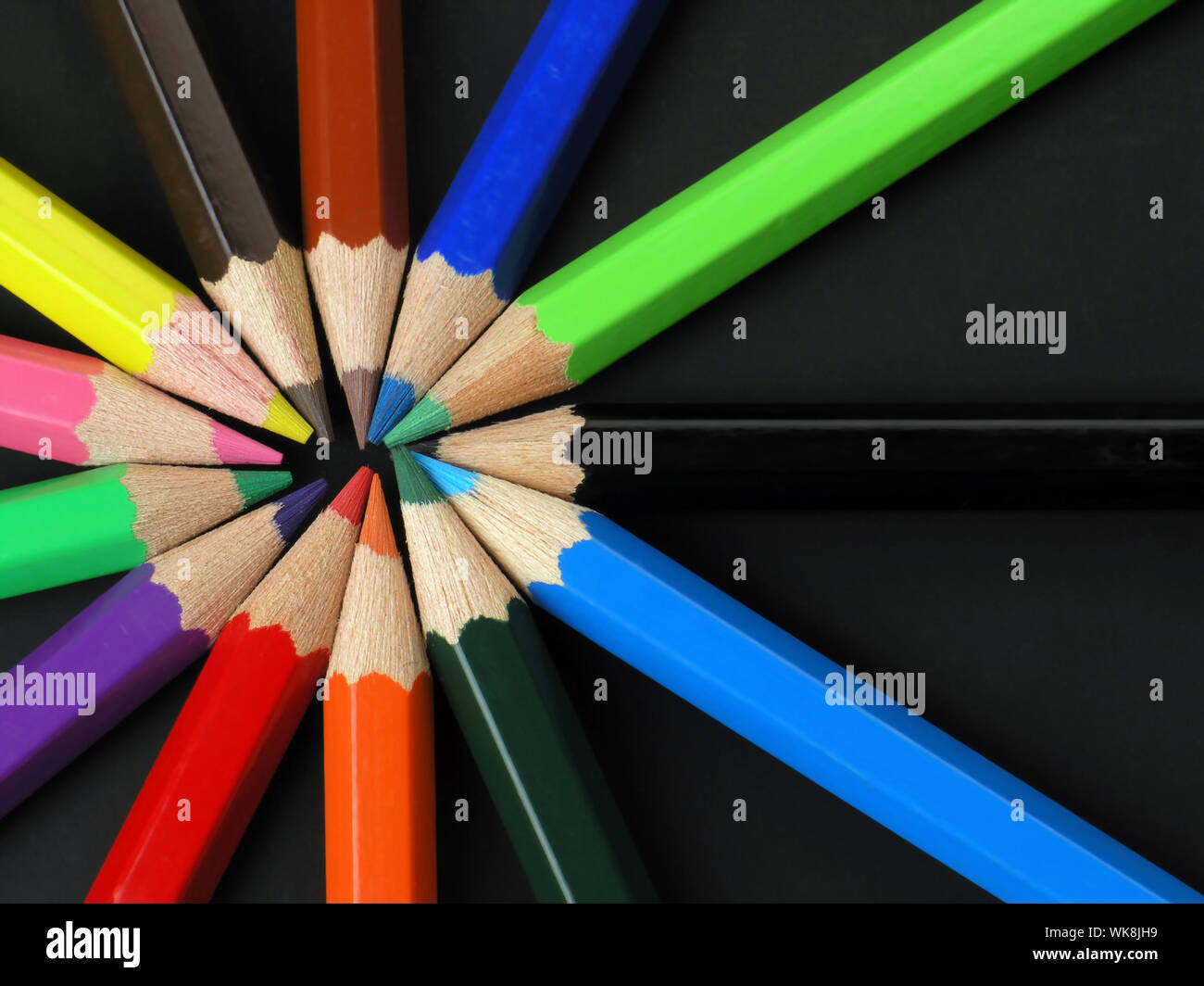 Colored Pencils in a Row Stock Photo - Alamy