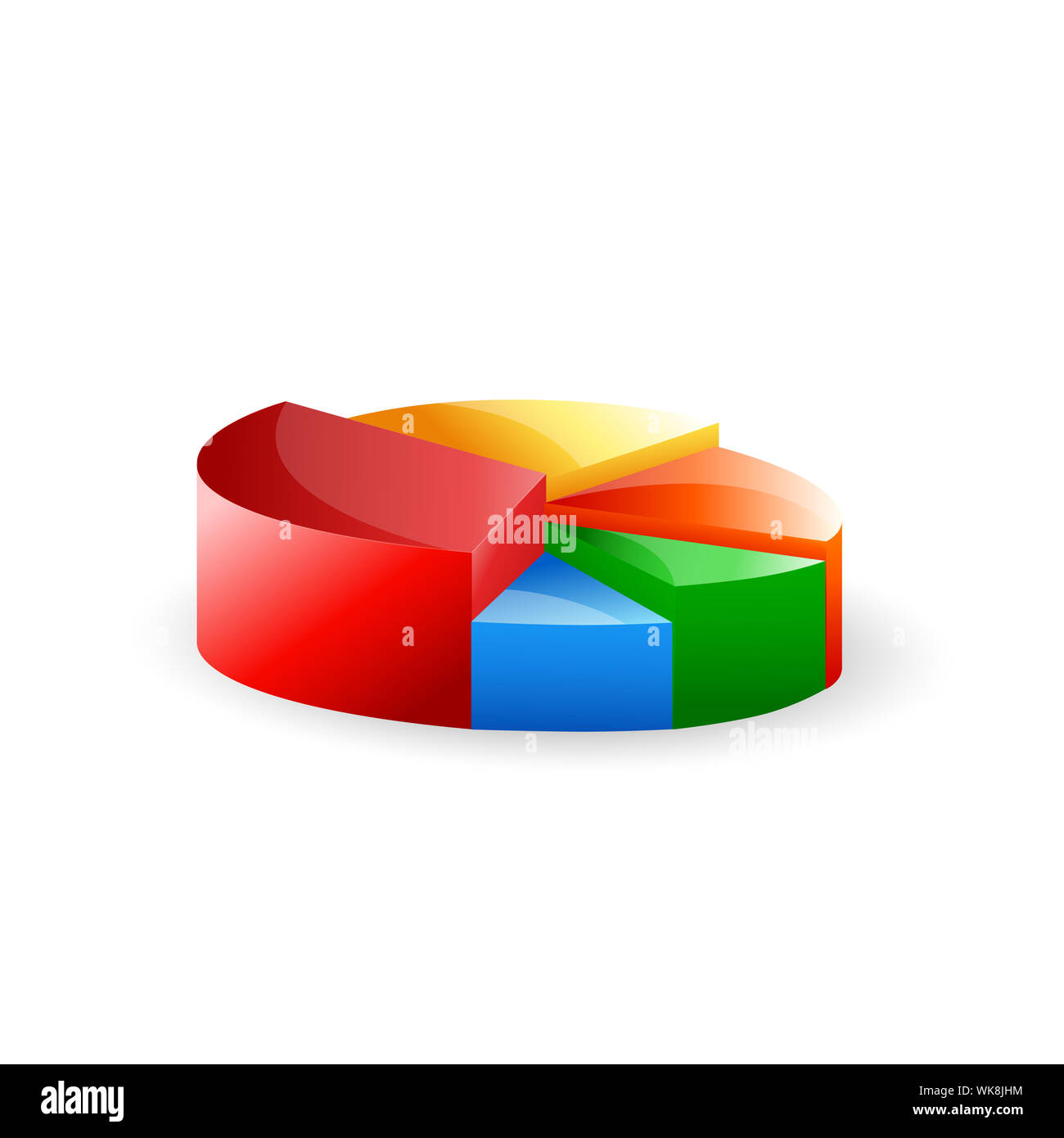 illustration of colored pie chart on white background Stock Photo - Alamy