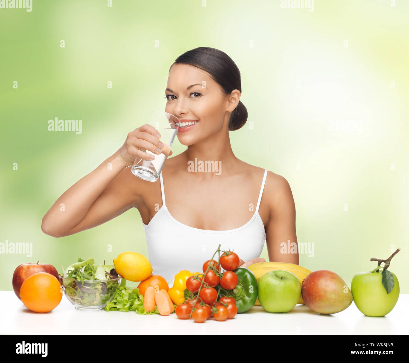 woman with healthy food Stock Photo - Alamy