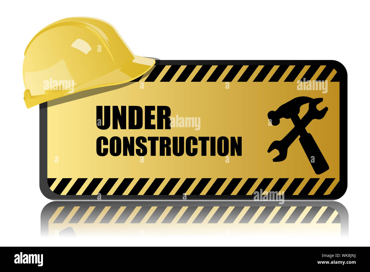 illustration of under construction on white background Stock Photo - Alamy