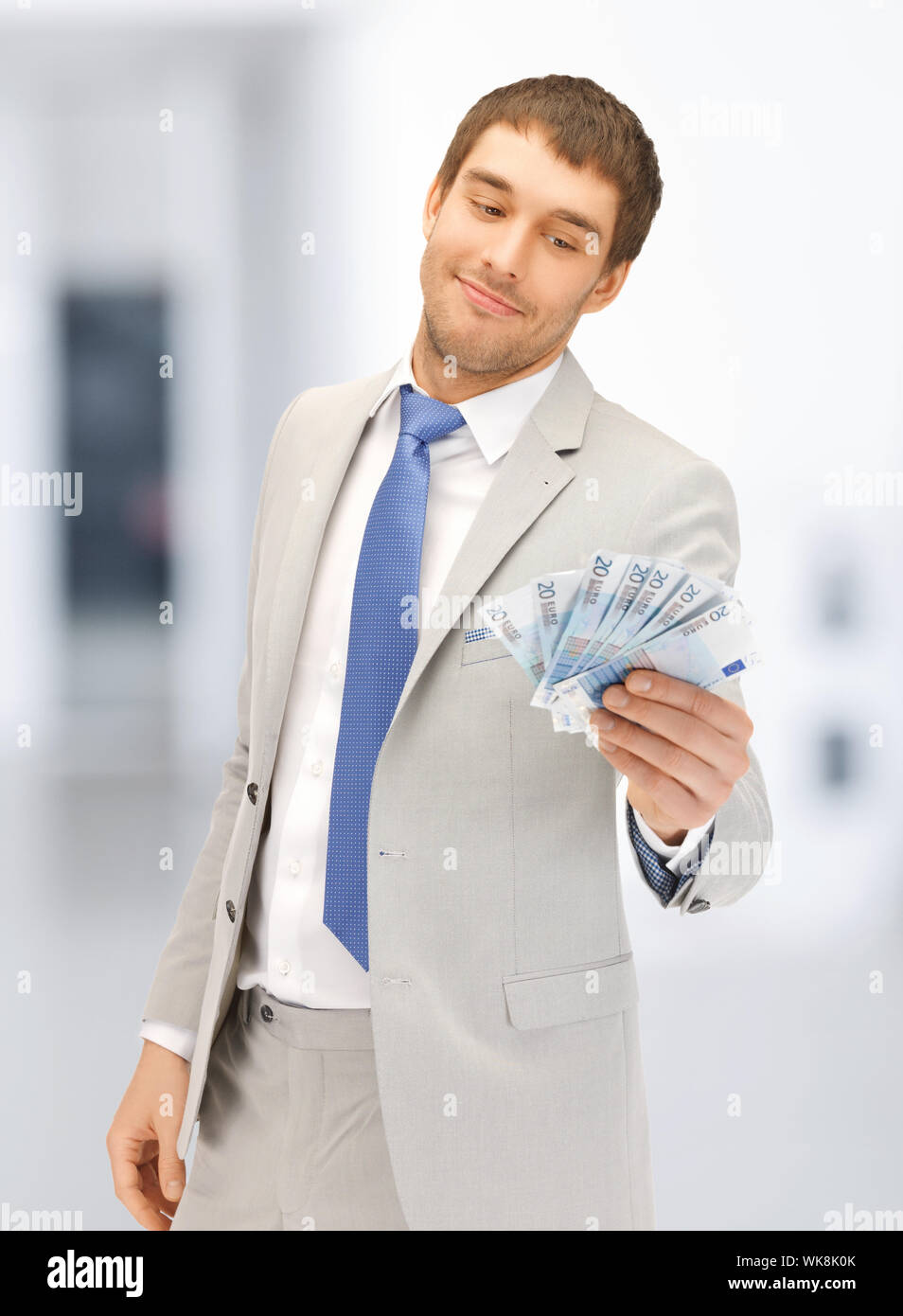 man with euro cash money Stock Photo - Alamy