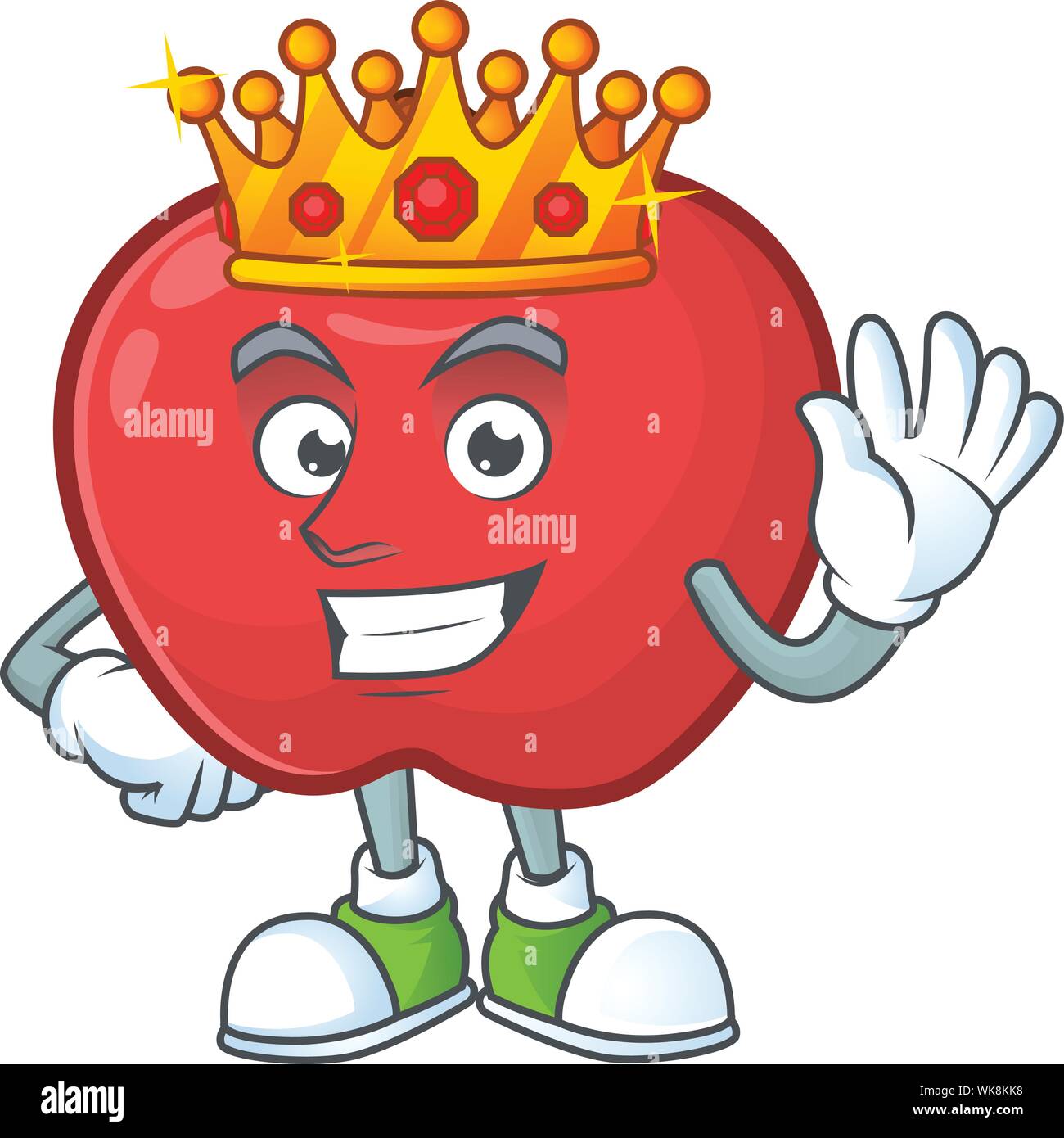 King cute apple character mascot with object cartoon vector ...