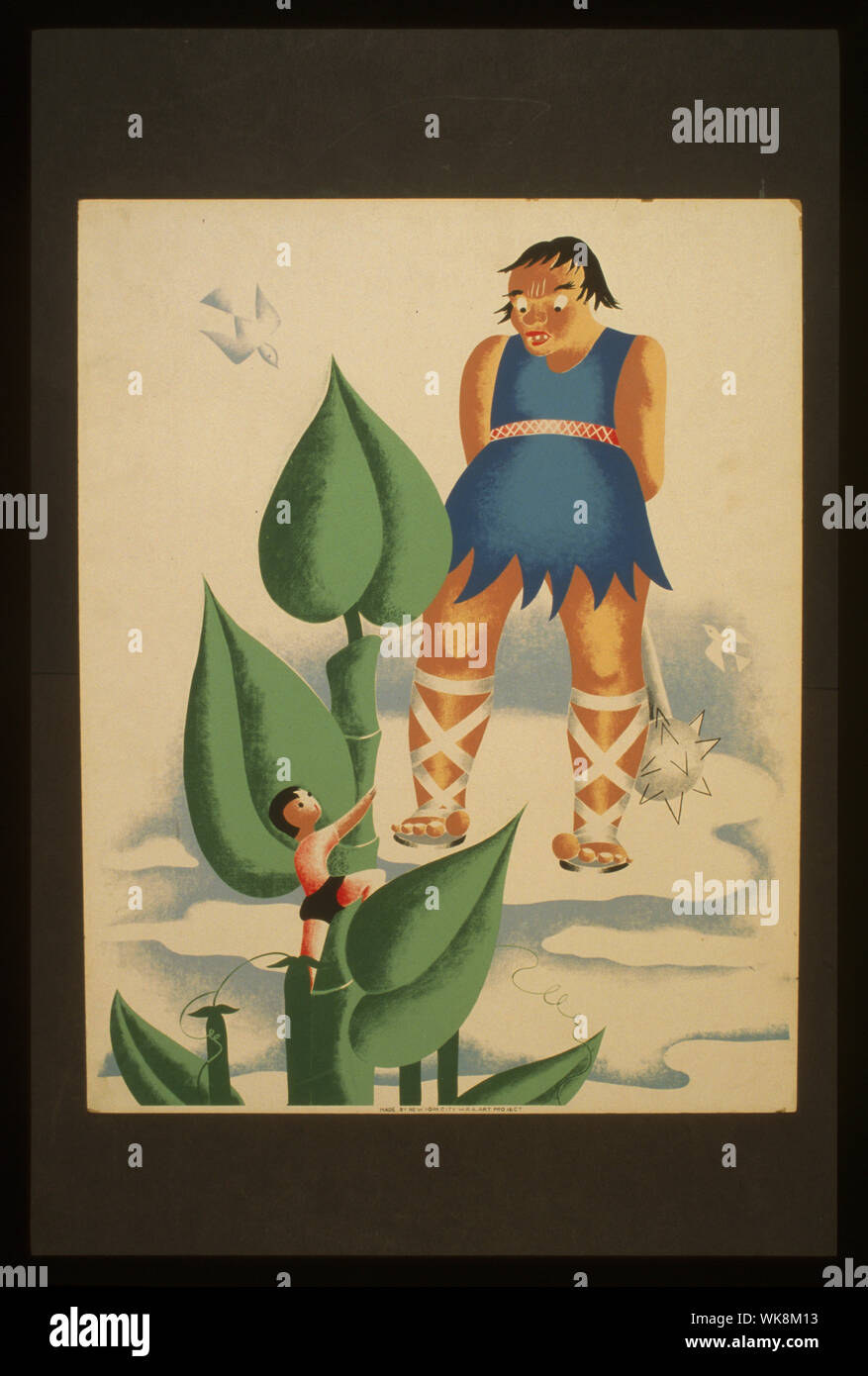 Jack and the beanstalk Abstract: Poster depicting Jack climbing the ...