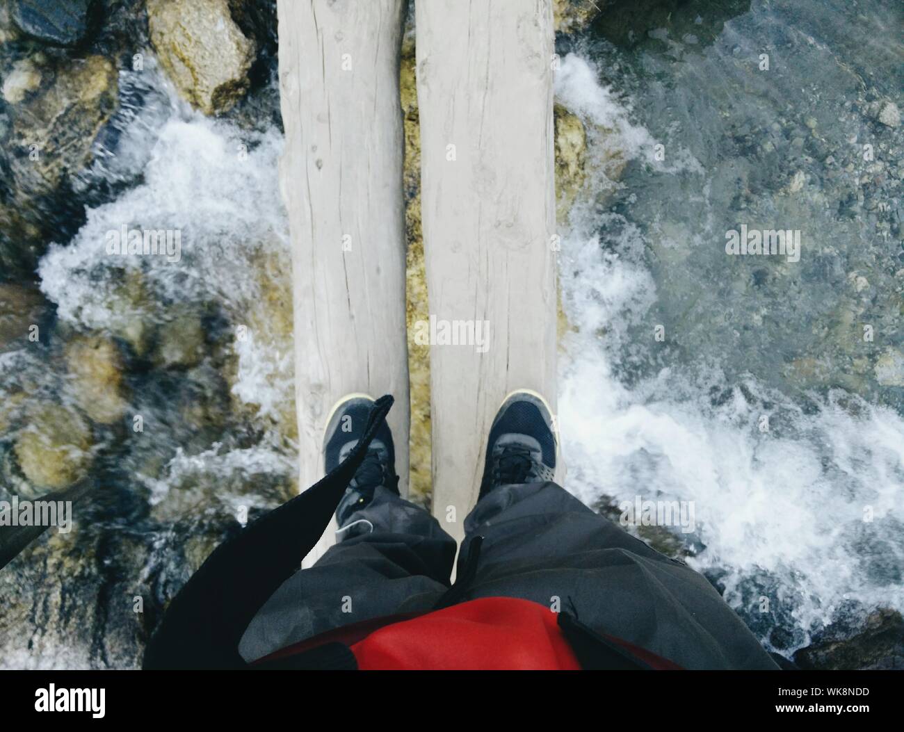 Person crossing the stream hi-res stock photography and images - Alamy