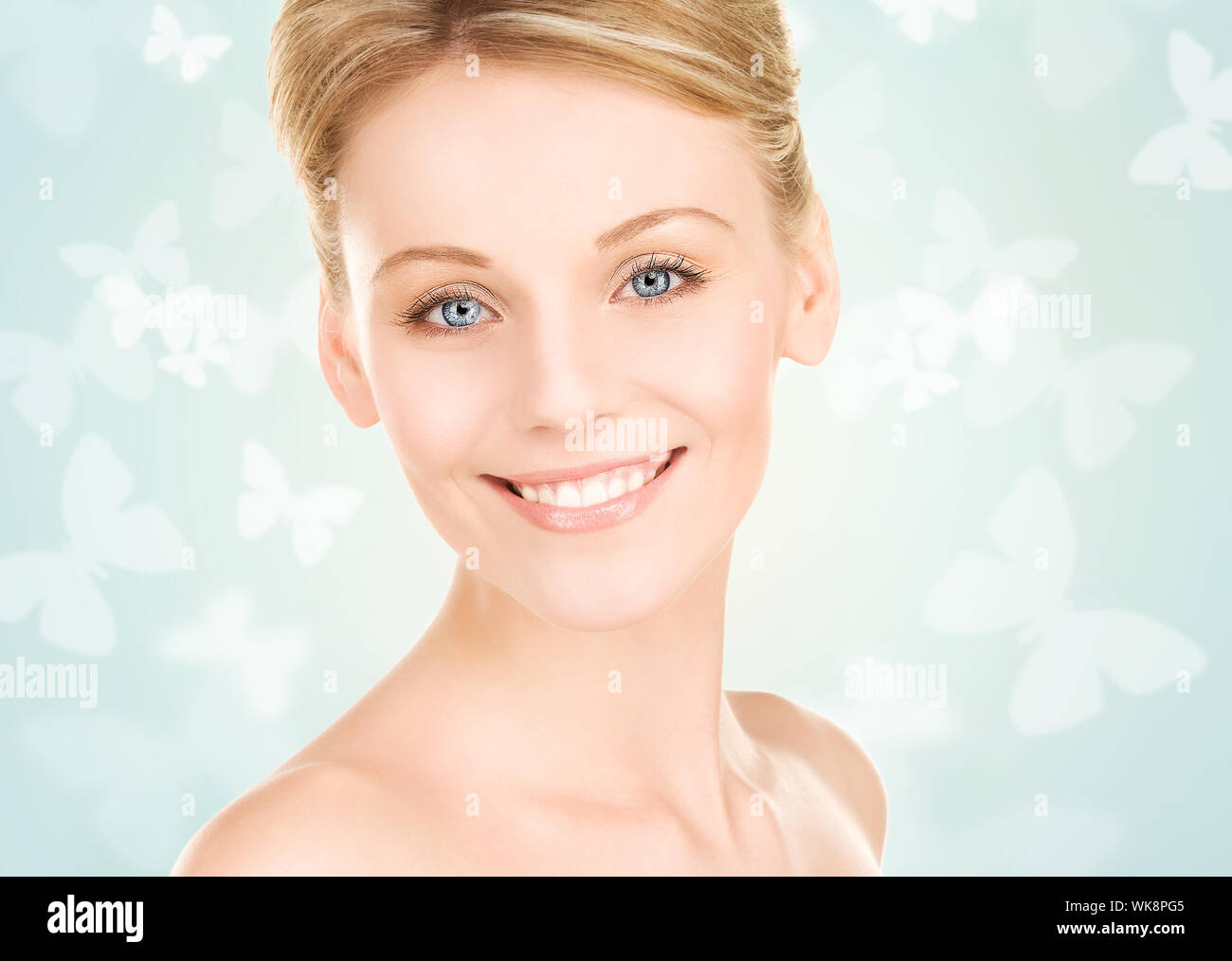 beautiful woman with butterflies Stock Photo - Alamy