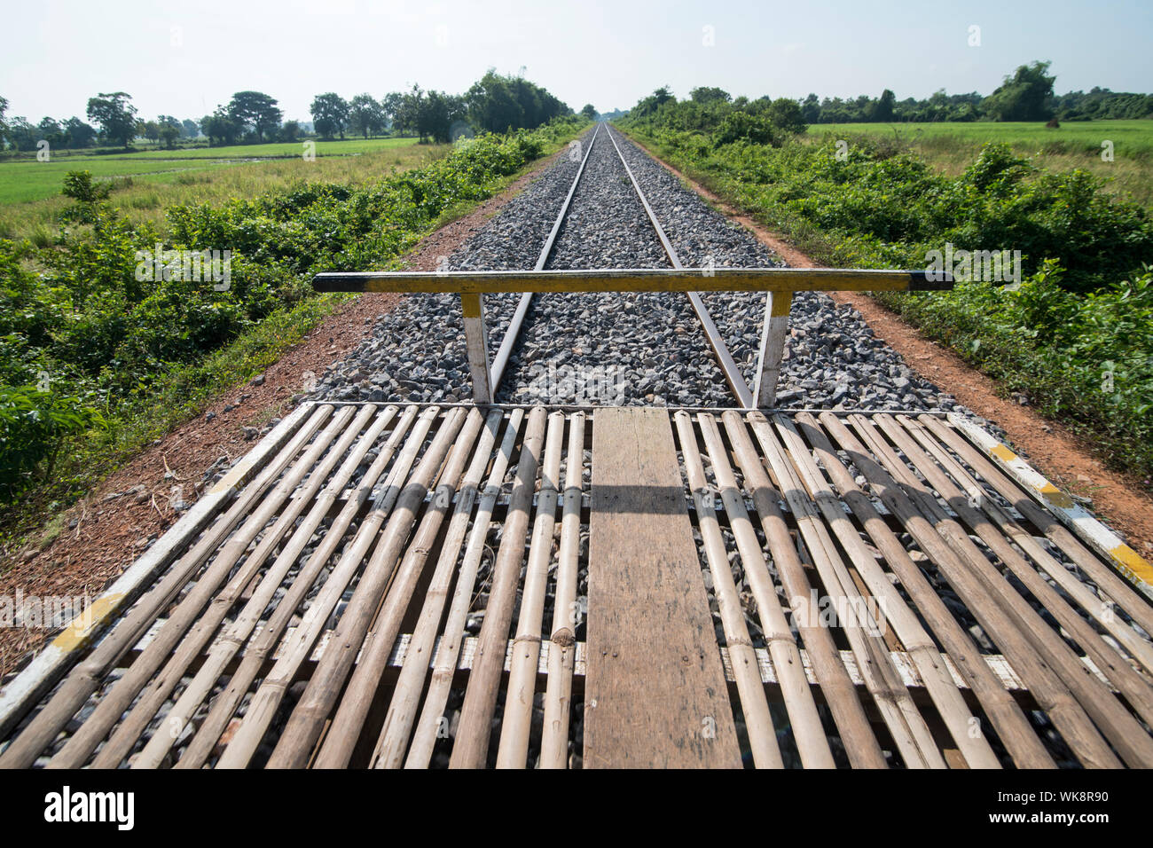 the Railway line of the Bamboo Train near the city centre of Battambang ...