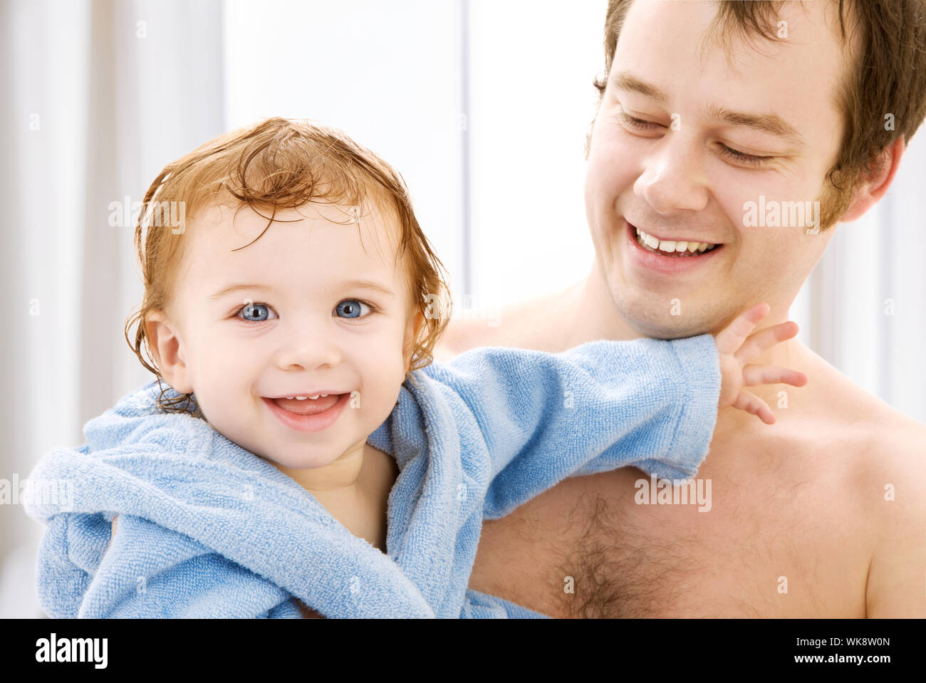 picture of happy father with baby boy (focus on baby Stock Photo - Alamy