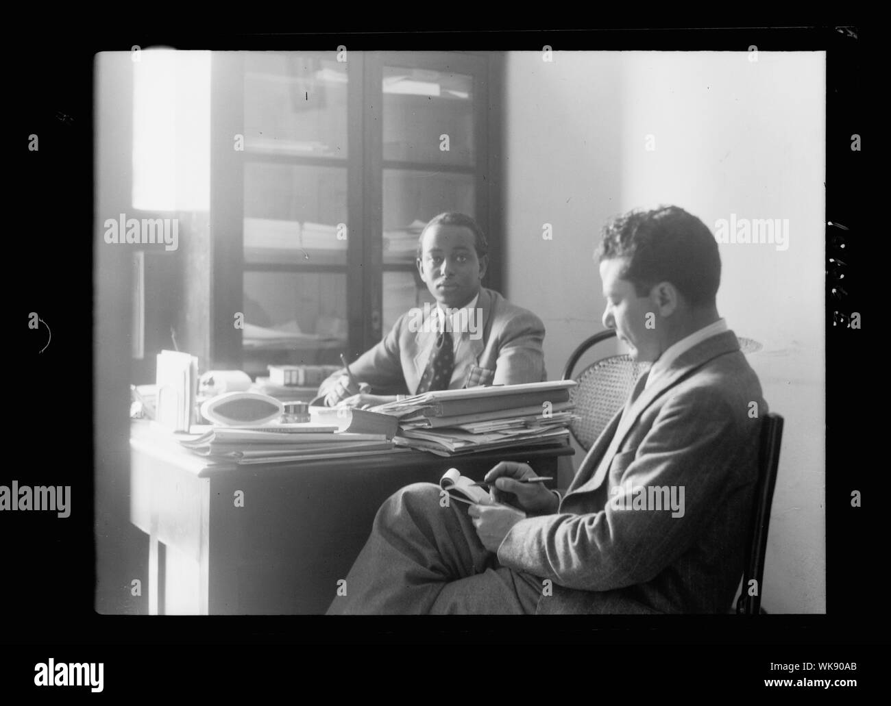 Jacob Simon in Lydda & interviewing Eth. i.e., Ethiopian consul Stock ...