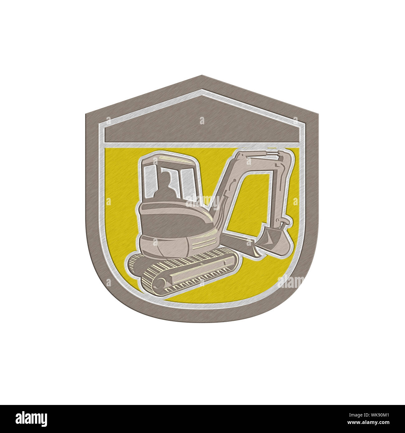 Metallic styled illustration of a construction digger mechanical ...
