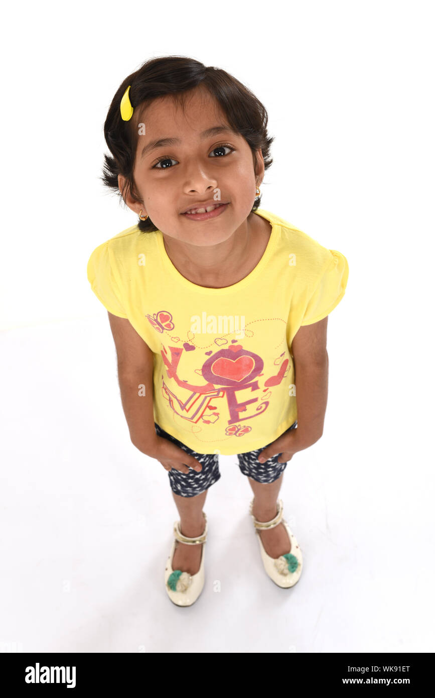 High angle view of a girl standing Stock Photo - Alamy