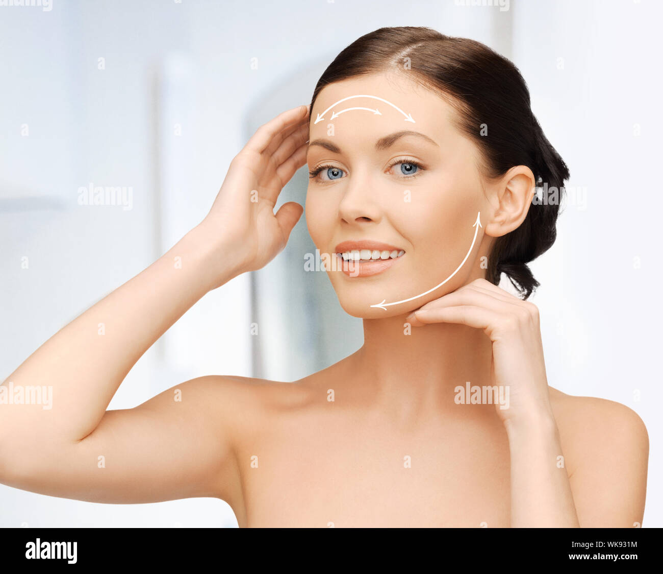 face and hands of beautiful woman Stock Photo - Alamy
