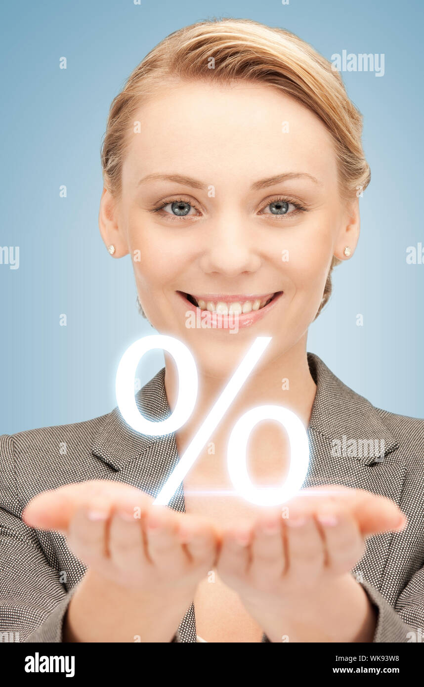 picture of woman showing sign of percent in her hands Stock Photo - Alamy