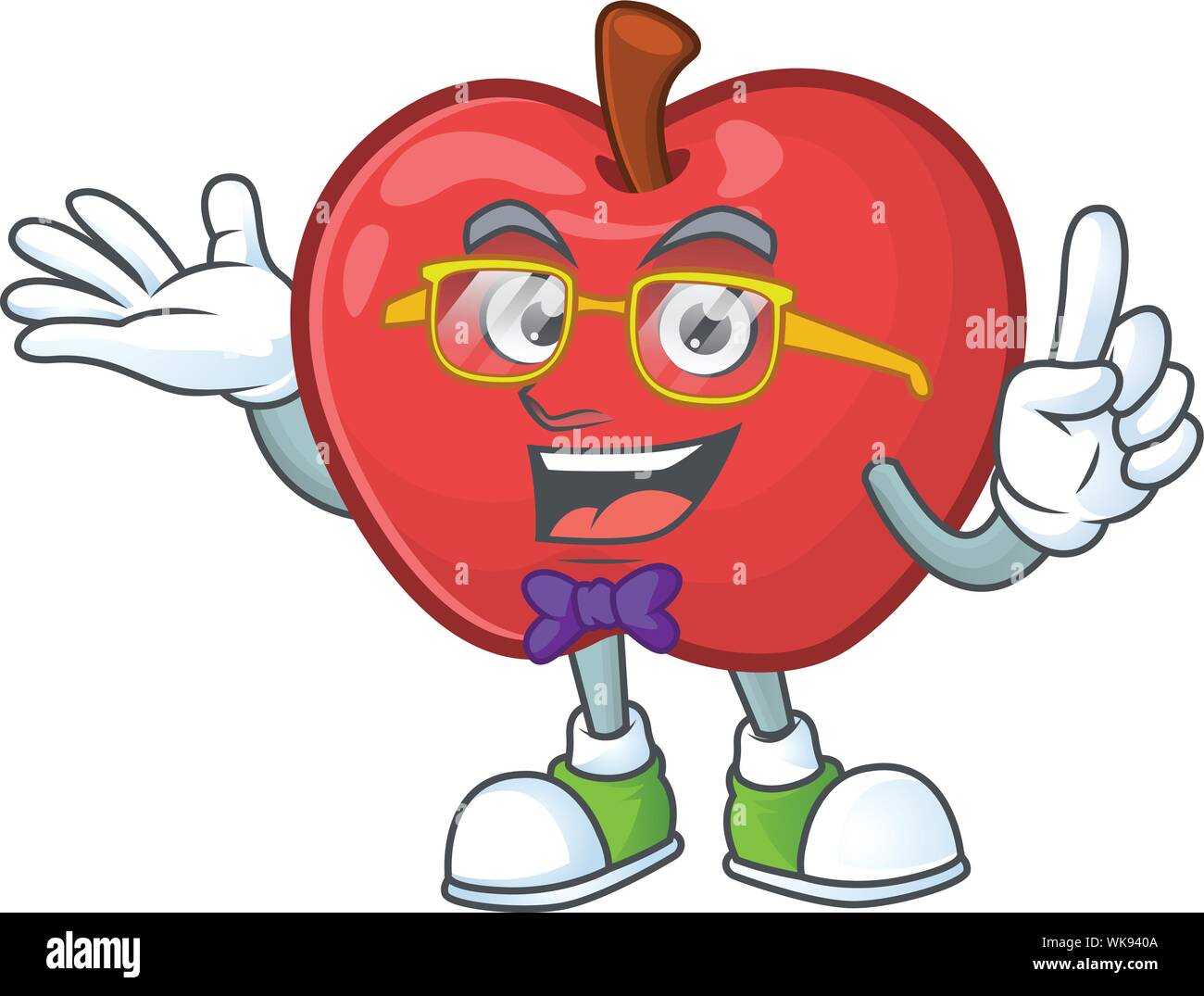 Geek apple fruit character mascot for health dessert vector ...