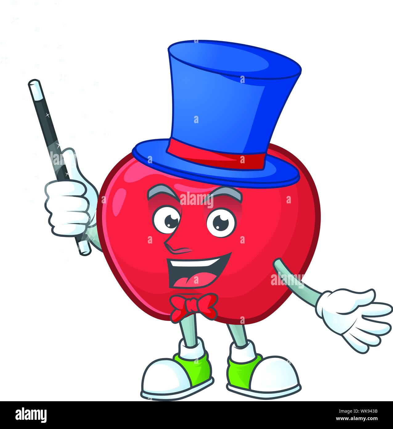 Magician cute apple character mascot with object cartoon vector ...