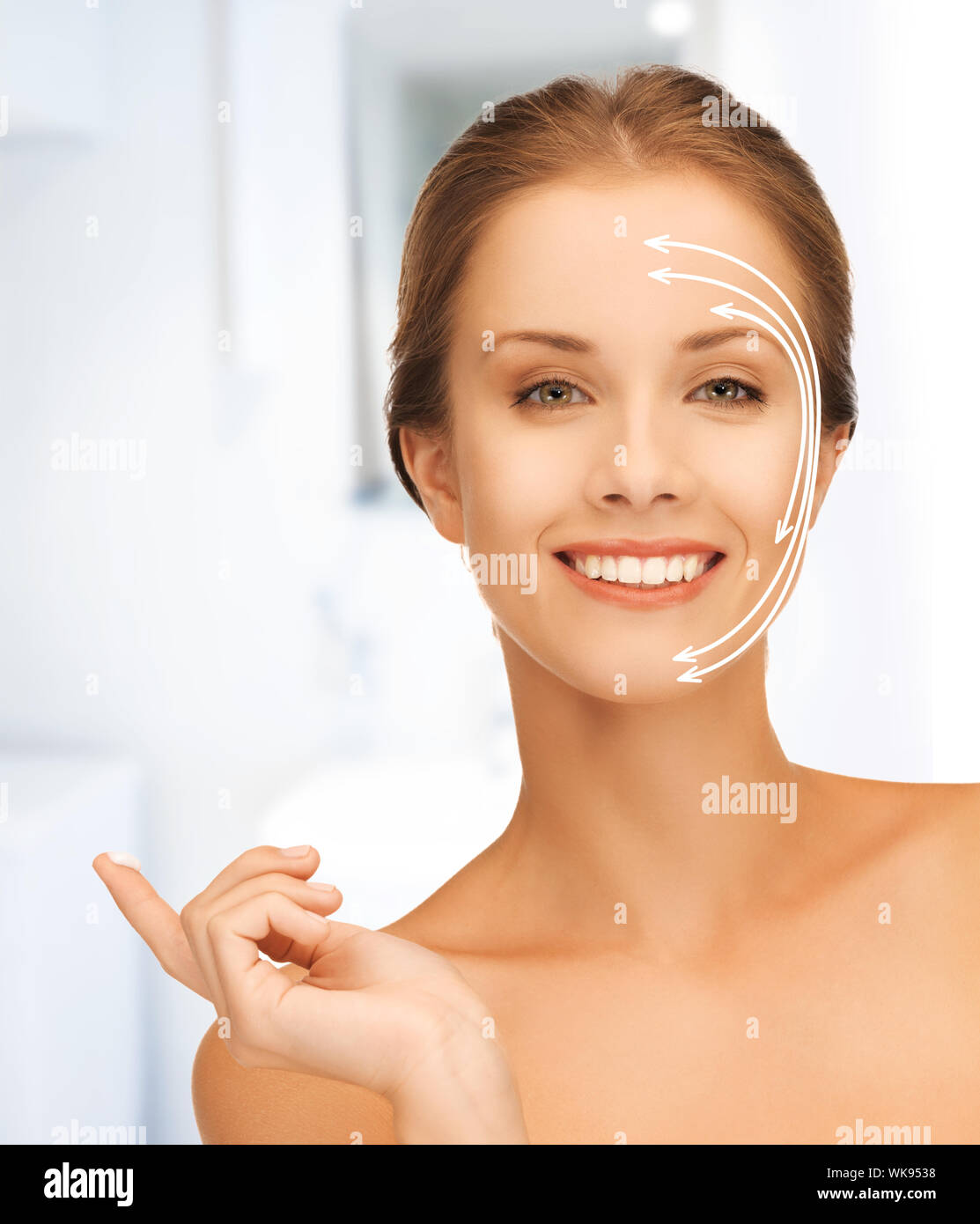 picture of beautiful woman with moisturizing creme drop Stock Photo - Alamy