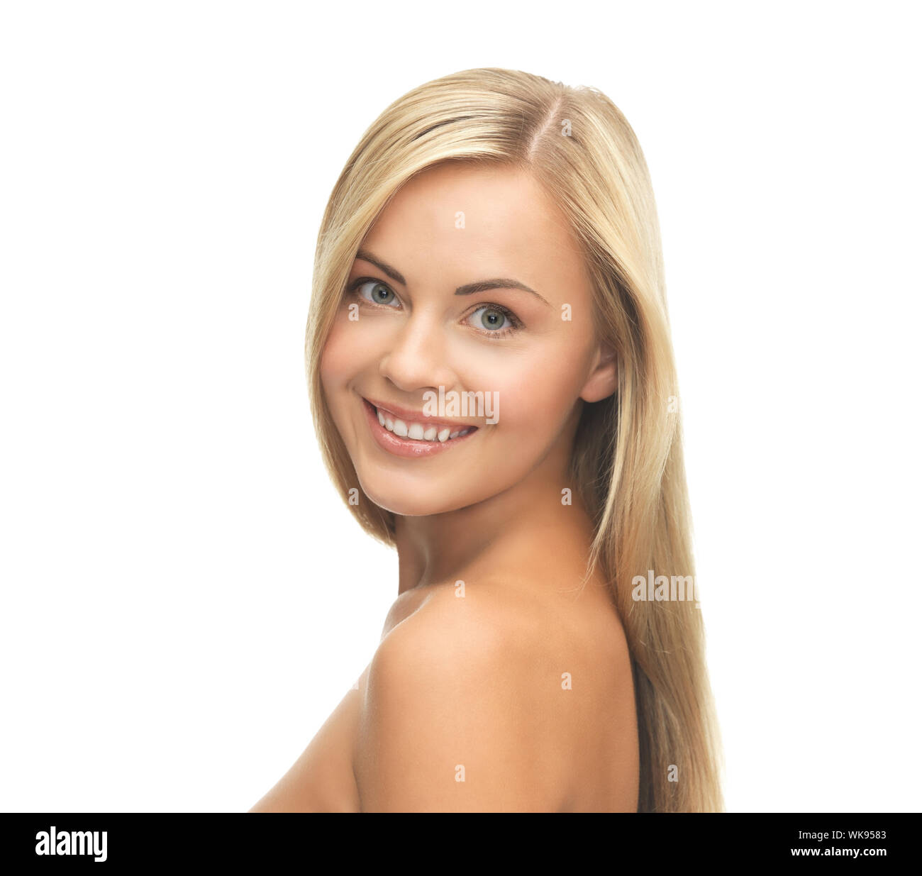 bright picture of beautiful woman with long hair Stock Photo - Alamy