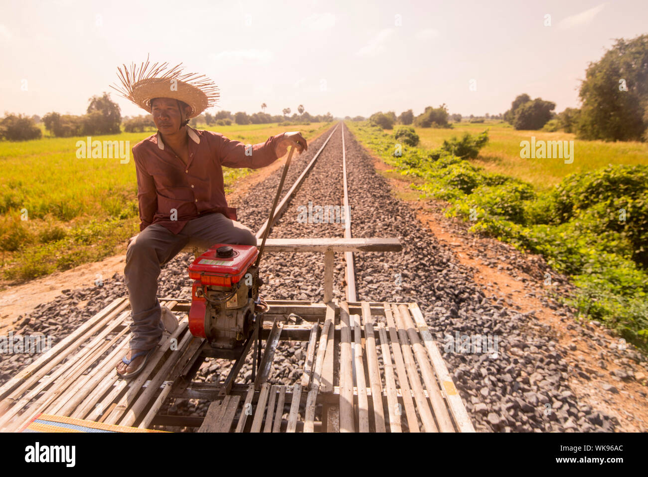 the Railway line of the Bamboo Train near the city centre of Battambang ...
