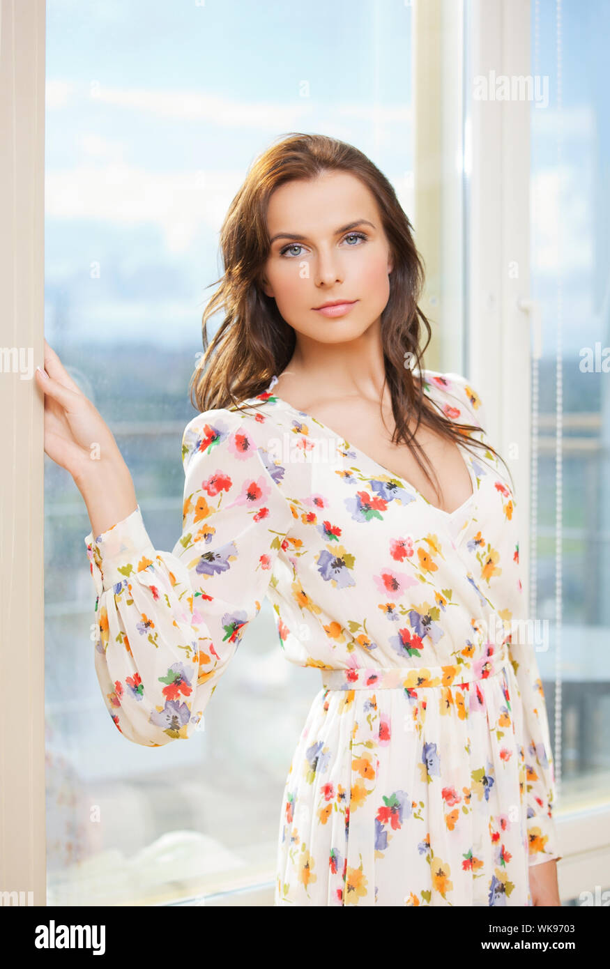 picture of smiling woman at home Stock Photo - Alamy