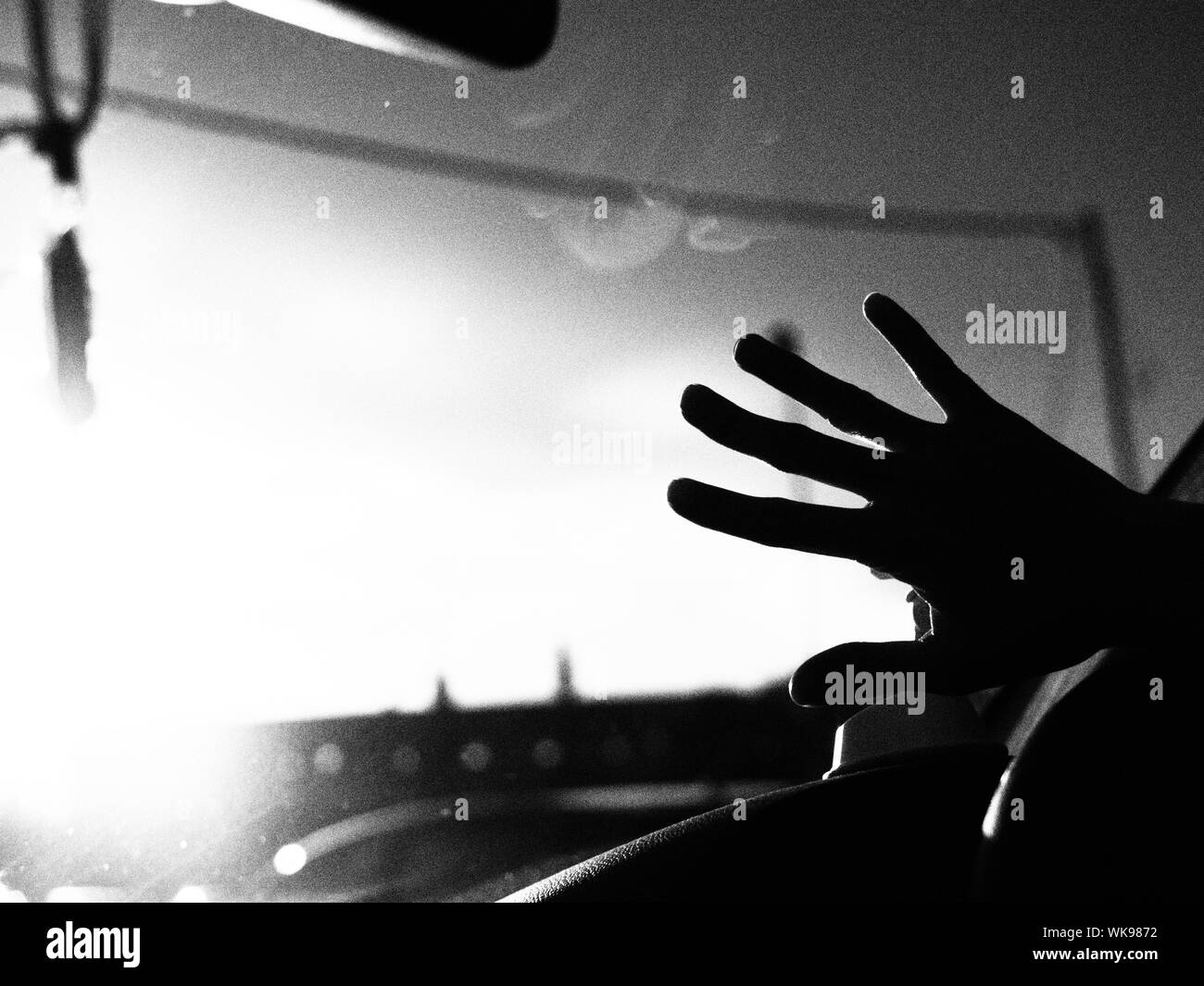 Car stop sign interior Black and White Stock Photos & Images - Alamy