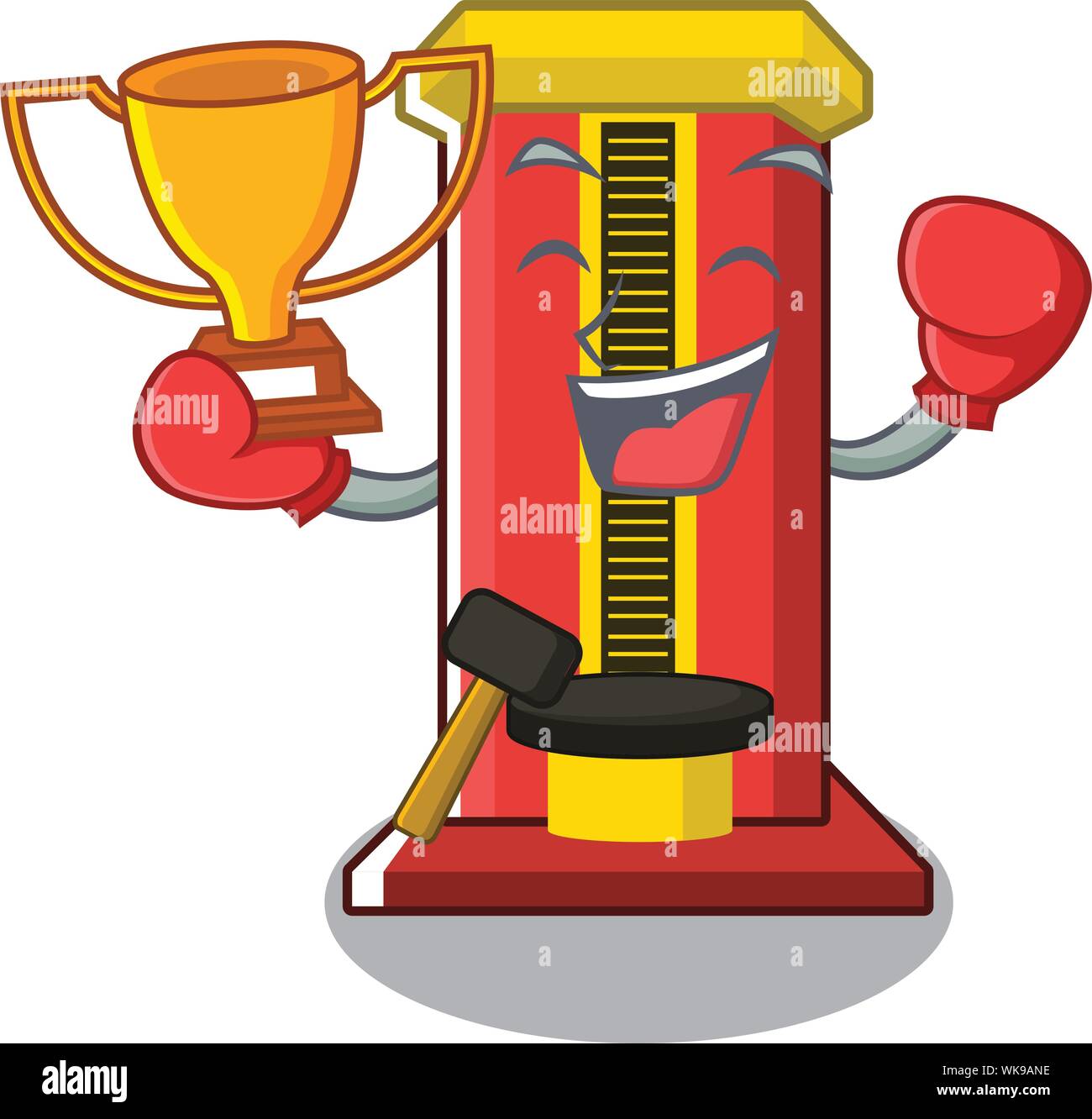 Boxing winner hammer game machine with the cartoon Stock Vector Image ...