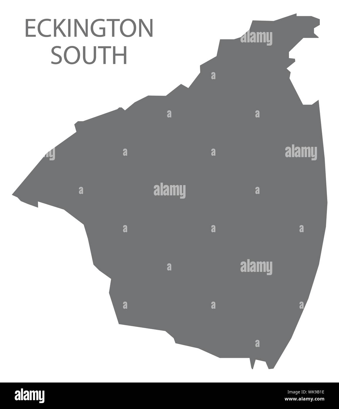 Eckington South grey ward map of North East Derbyshire district in East ...