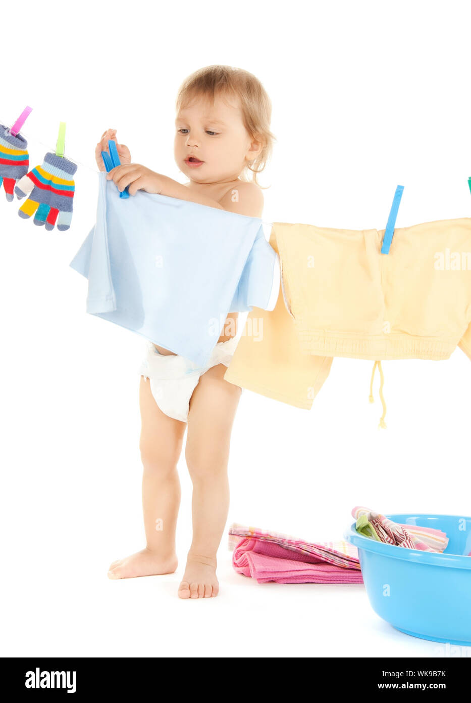 baby doing laundry Stock Photo - Alamy