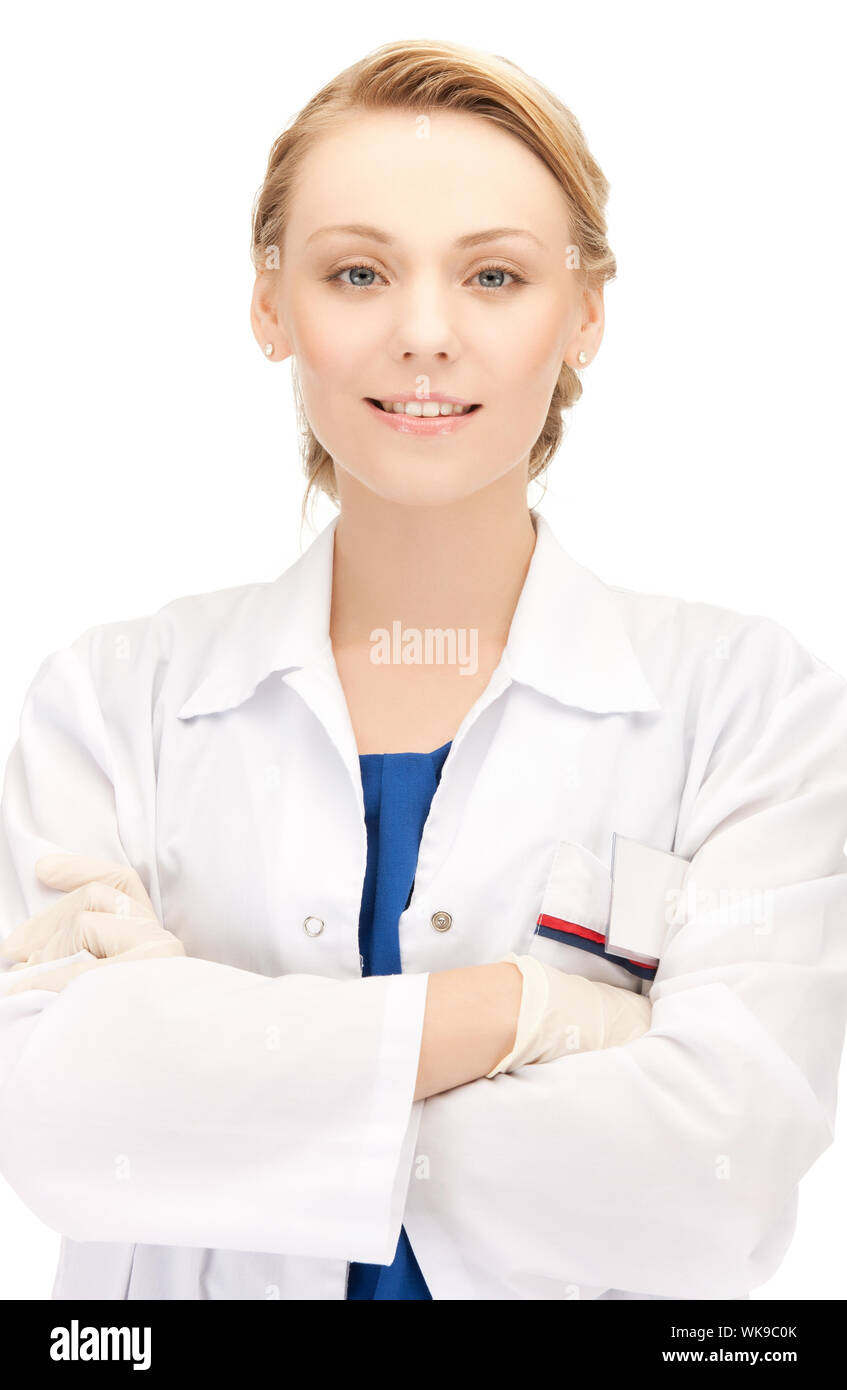 bright picture of smiling female doctor in uniform Stock Photo - Alamy