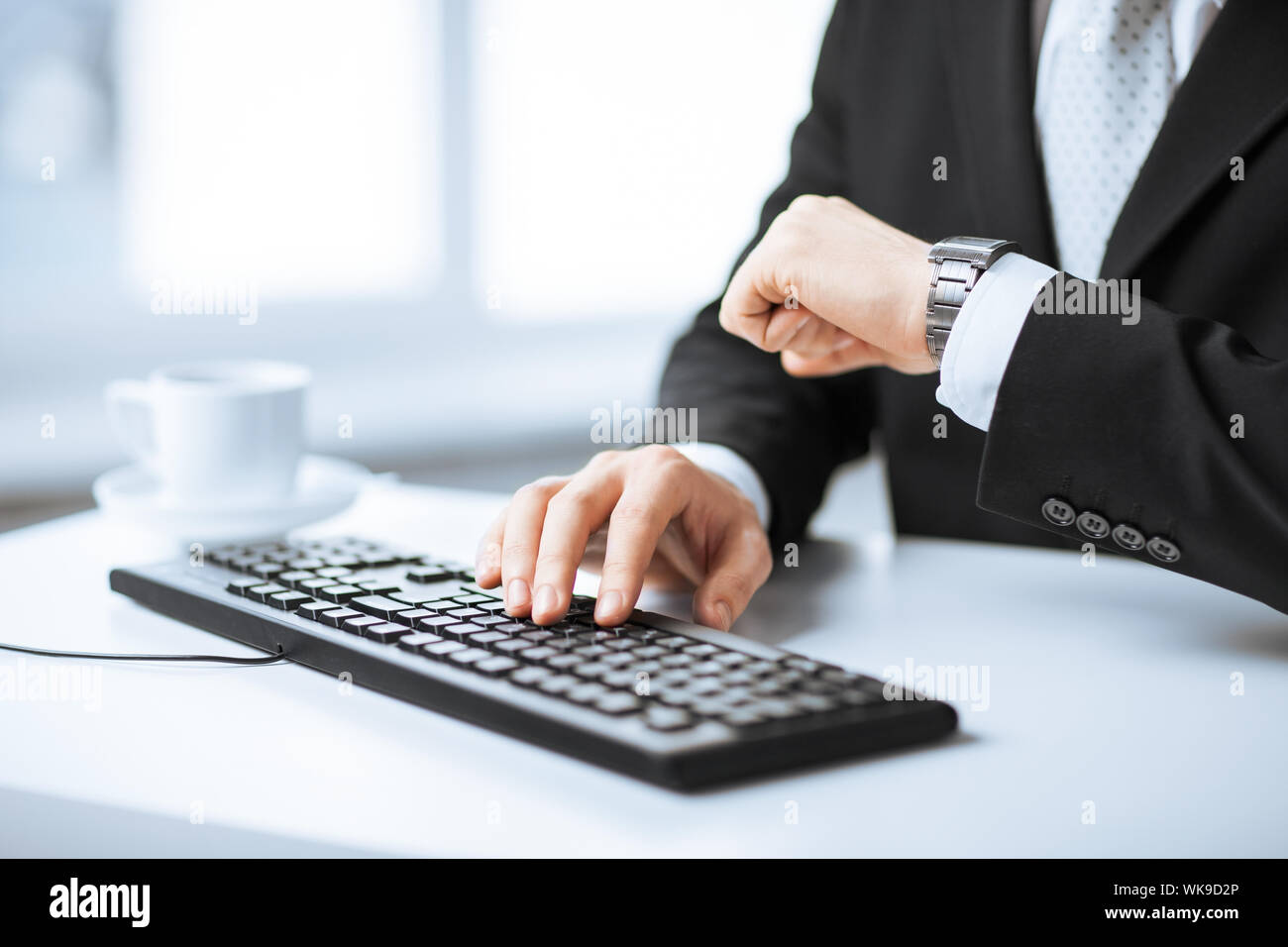 man hands typing on keyboard Stock Photo - Alamy