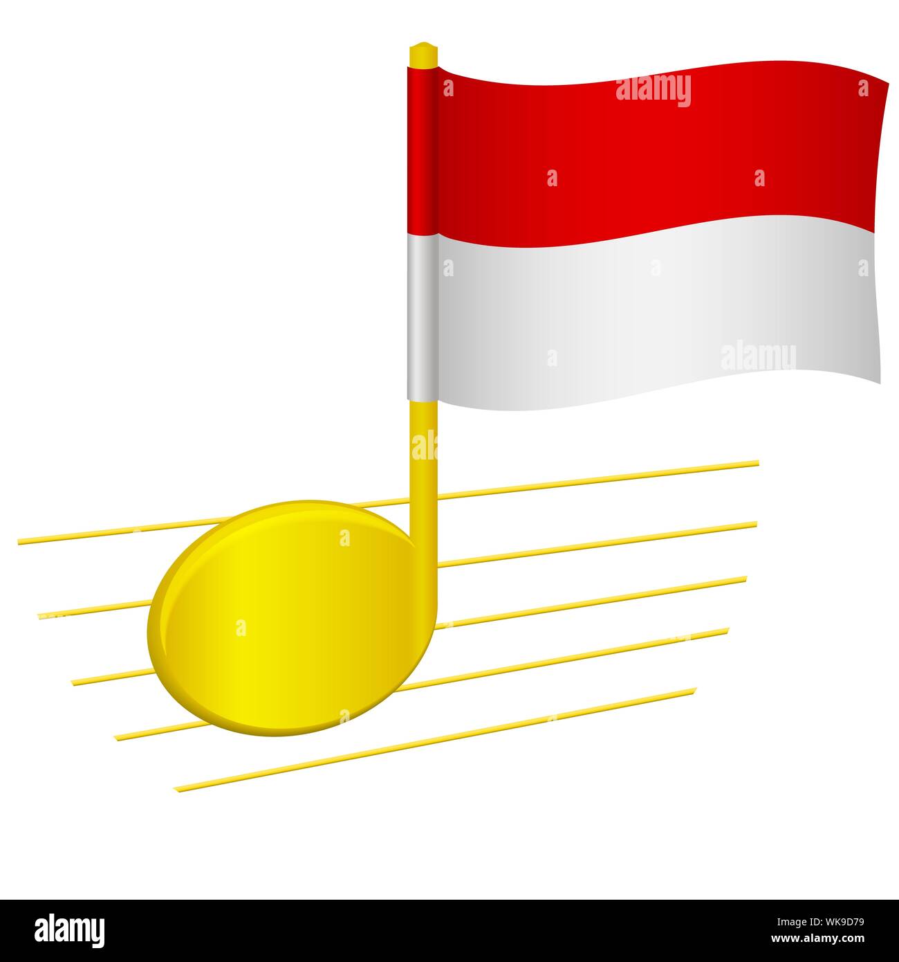 Indonesia flag and musical note. Music background. National flag of ...