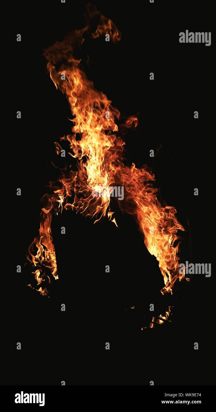 Fire Against Black Background High Resolution Stock Photography and ...