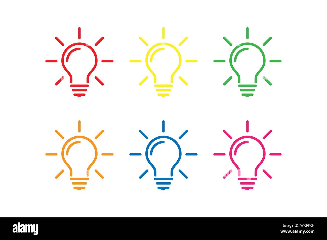 et of colorful light bulb icons. Effective, conceptual and innovative ...
