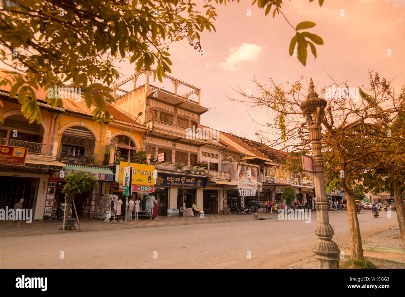 Colonial Buildings at the river front in the old town in the city ...