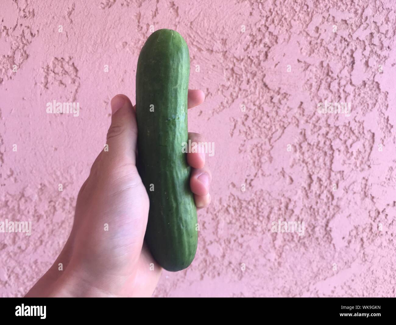 Hand holding cucumber hi-res stock photography and images - Alamy