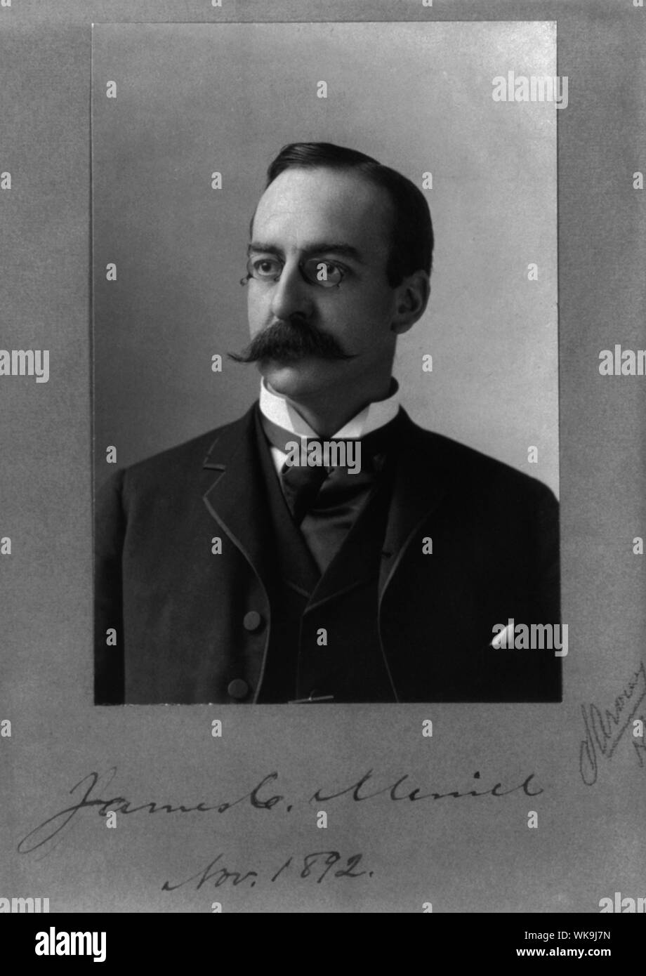 James Cushing Merrill, head-and-shoulders portrait, facing left Stock ...