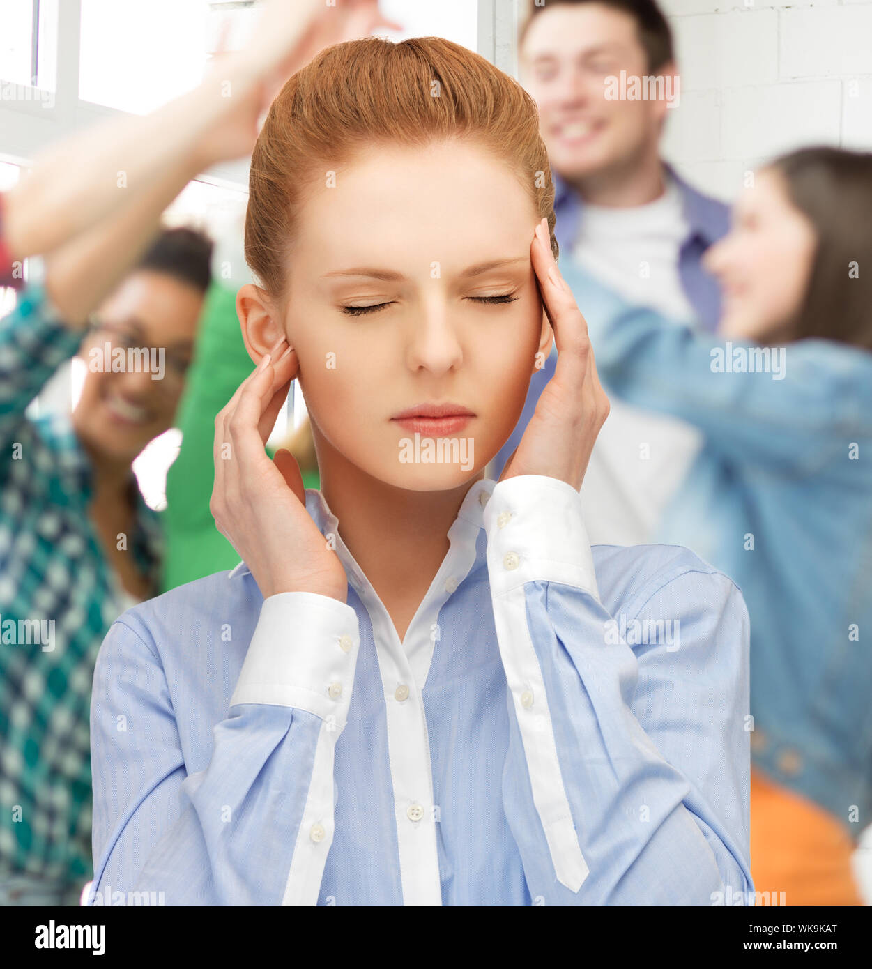 girl with headache at school Stock Photo - Alamy