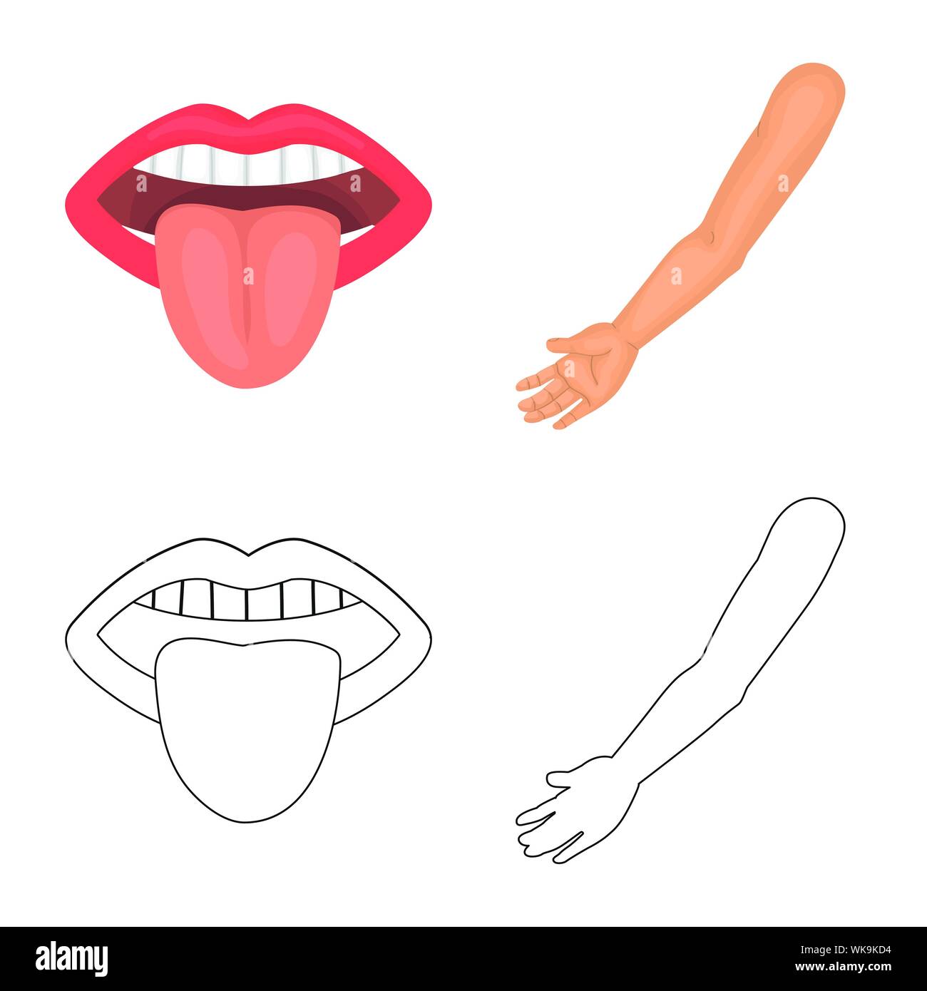 Isolated object of body and part icon. Set of body and anatomy stock ...