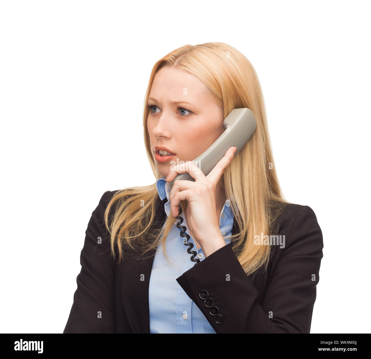 picture of confused woman with phone Stock Photo - Alamy