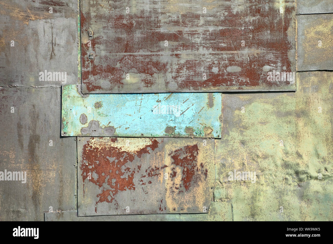 Surface of a wall covered with sheets of rusty old iron Stock Photo - Alamy