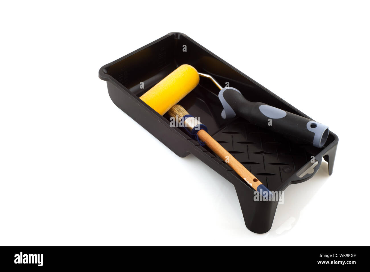 Roller in container white paint hi-res stock photography and images - Alamy