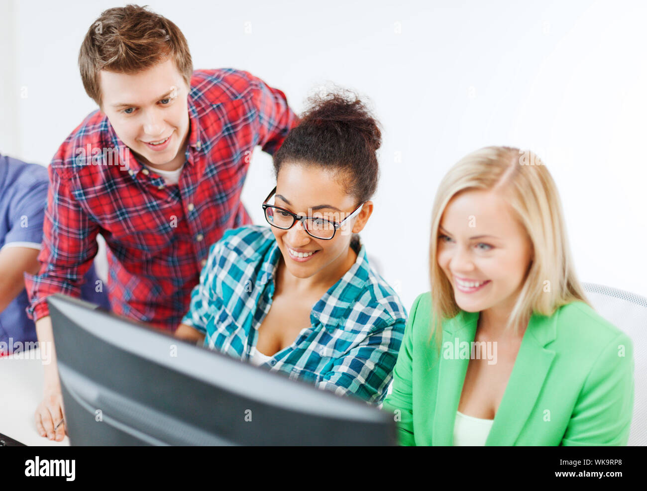 students with computer studying at school Stock Photo - Alamy