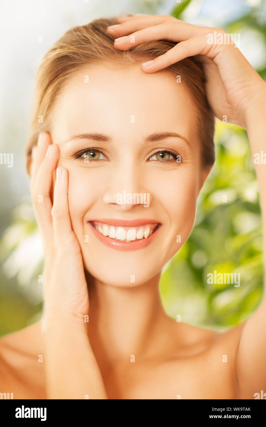 beautiful woman on nature Stock Photo - Alamy