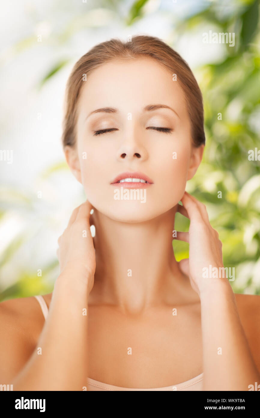beautiful woman on nature Stock Photo - Alamy