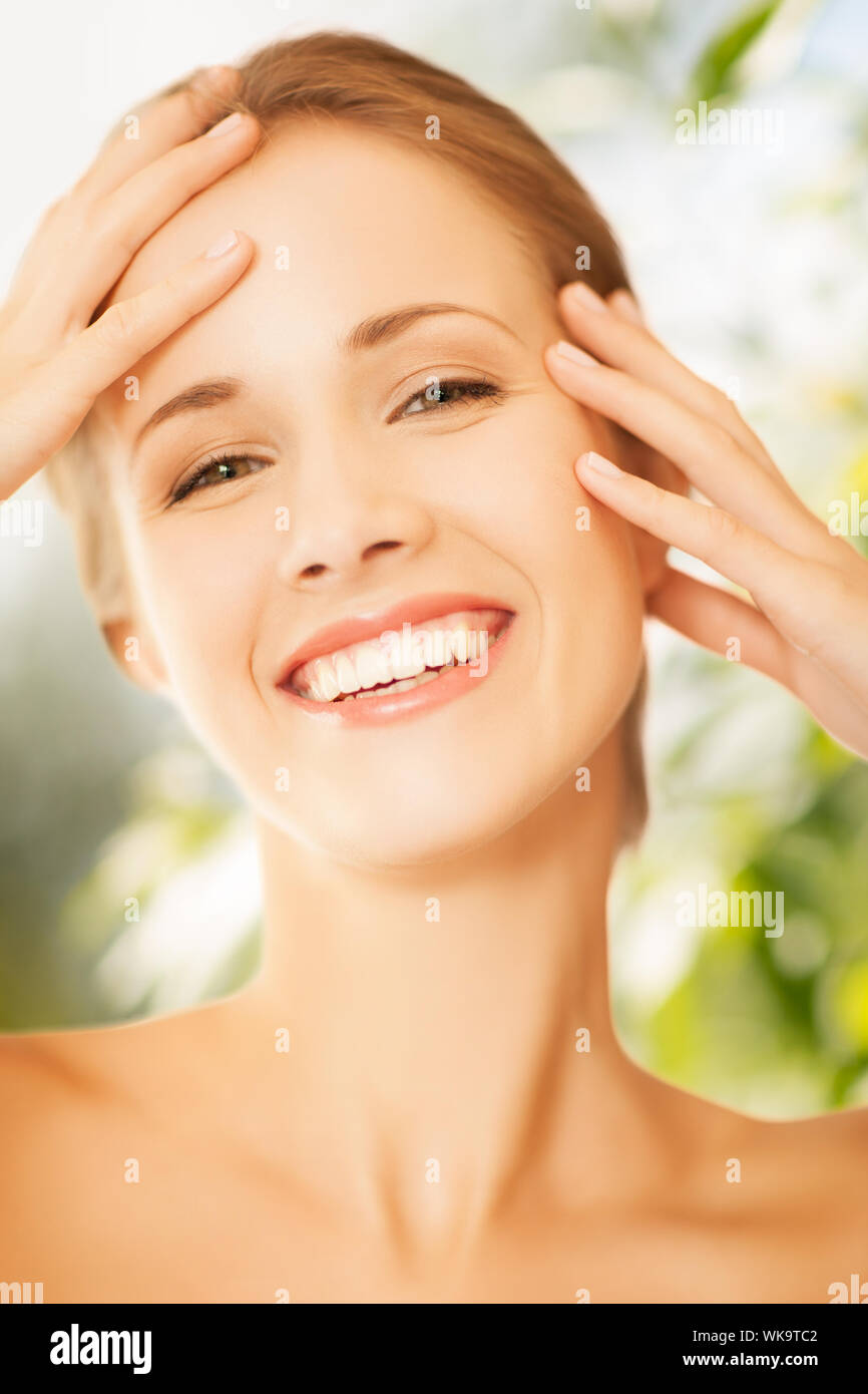 beautiful woman on nature Stock Photo - Alamy